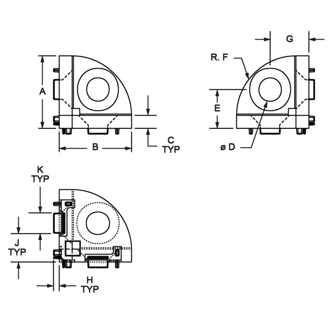 Buy 30‑Series 3‑Way Rounded Zinc Corner Bracket | Modular 1