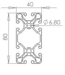 Buy 40mm×80 mm Extra‑Lite T‑Slot Aluminum Profile | Modular1