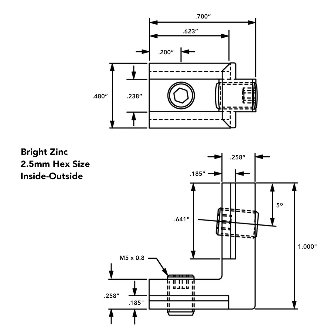Buy Zinc Hidden Corner Connector Inside‑Outside – Modular1