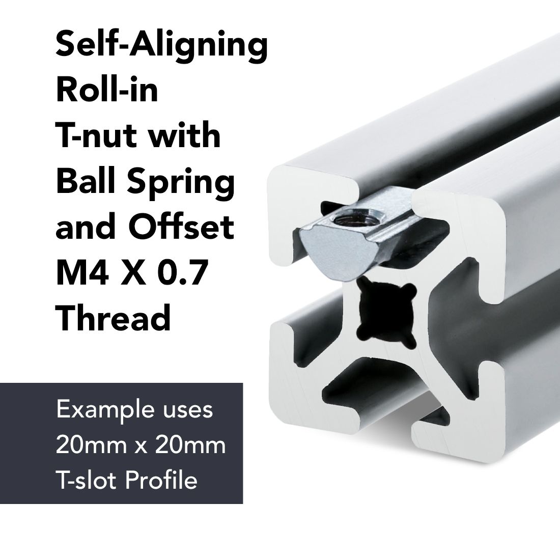 Buy M4 Self-Aligning Roll-In T-Nut with Ball Spring | Modular1